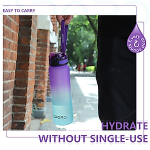 Opard 32oz Sports Water Bottle with Motivational Time Marker to Drink, Reusable BPA Free Tritan with Filter for Gym and Outdoor