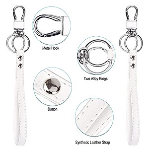Amazon Essentials - Lanyard Keychain with Detachable Alloy Metal Rings (white)