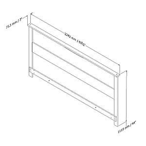 South Shore Step One Headboard, Full/Queen 54/60-Inch, Pure Black