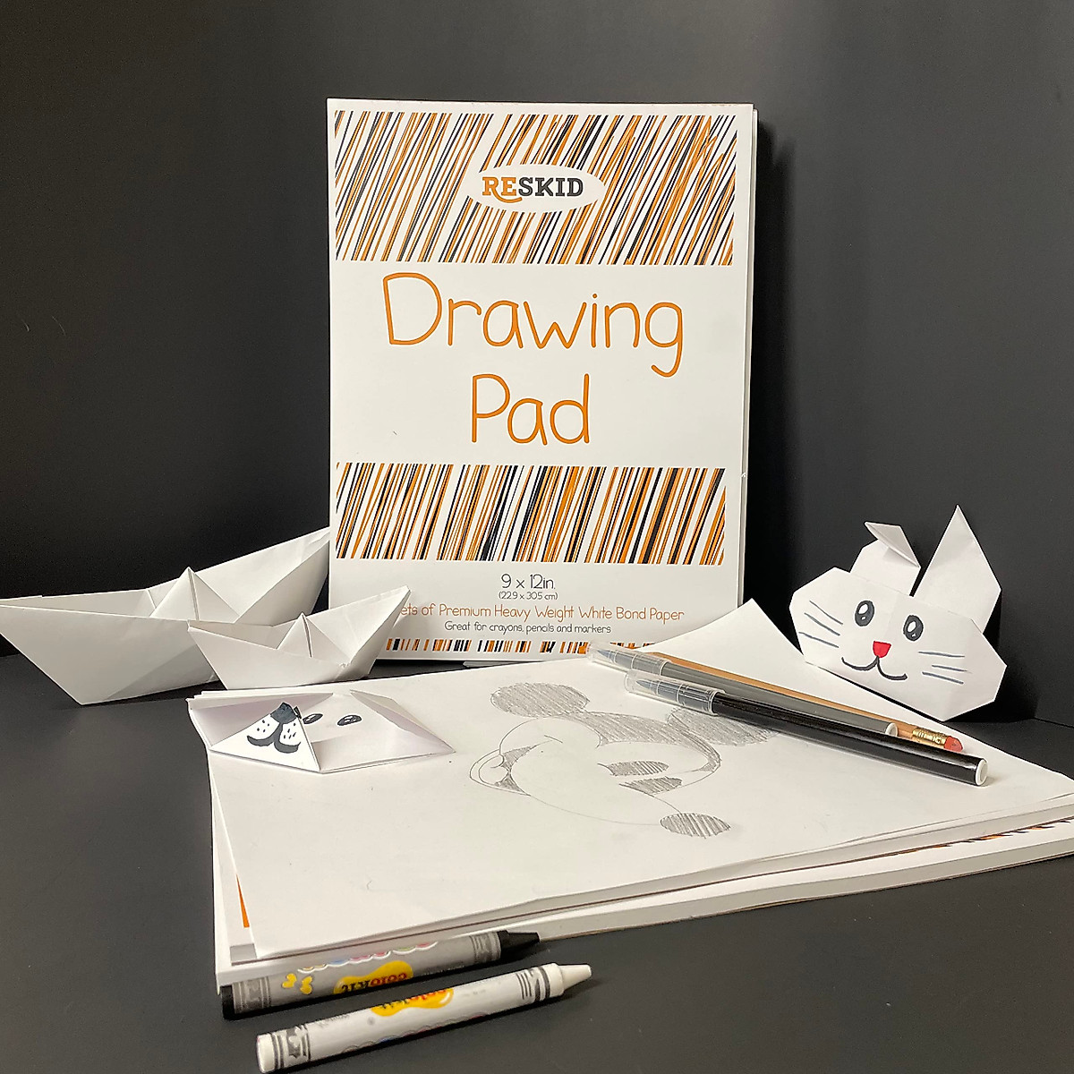 Reskid Kids Drawing Pads - 3 Pack of 9x12 Inch with 50 Sheets Each - Removable Pages for Easy Display and Preservation, Perfect for Young Artists