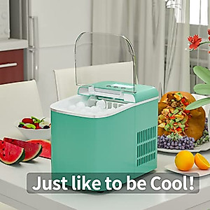 ARLIME Portable Ice Maker Machine with Self-Cleaning, 26Lbs/24H Ice Cube Maker, 9 Ice Cubes S/L Ready in 6 Mins, Small Cube with Ice Scoop and Basket, for Home/Kitchen/Office/Bar/RV(Gray)