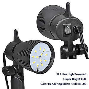 EMART Photography LED Continuous Light Lamp 5500K Portable Camera Photo Lighting for Table Top Studio - 2 Sets