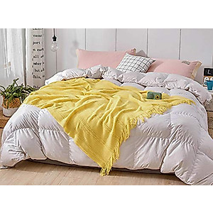 ALPHA HOME Cable Knit Throw Blanket Acrylic Cozy Snuggle TV Bed Sofa Throw for Adults and Kids,50''×60",Gold