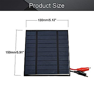 Fielect Small Solar Panels 5V 2.5W Mini Solar Panel Charger Polysilicon Solar Epoxy Cell Charger DIY Solar System Kit, 150x130mm