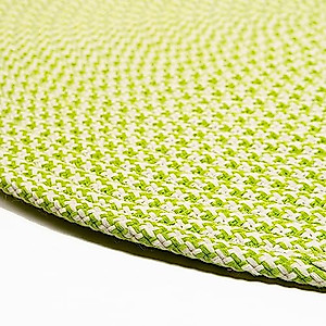 Colonial Mills Jamestown Houndstooth Tweed Braided Rug, 4x6, Lime