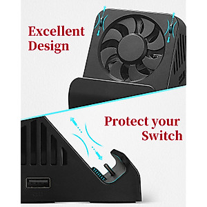 TXLBTTL Switch Dock, TV Projection Charging Dock for Switch, Cooling Fan Compact 4K HDMI Adapter, Portable Switch Charging Stand, Switch Docking Station USB 3.0