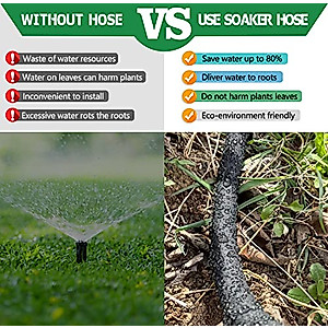 1/2’’ Soaker Hose 10 Ft 15Ft, Soaker Hoses for Garden 100 Ft, Garden Soaker Hose 25 Ft 50 Ft Drip Hoses for Garden Drip Garden Hose Irrigation System (10 feet)