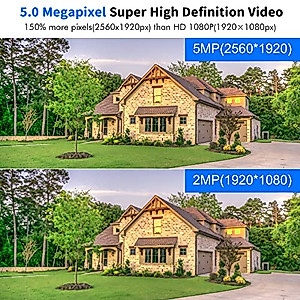 Hiseeu 5MP PoE Dome Security Camera with Audio, IP Network Camera for Indoor Outdoor Security,Add-on PoE Security Camera Waterproof, Mobile Remote Access,Super HD Night Vision