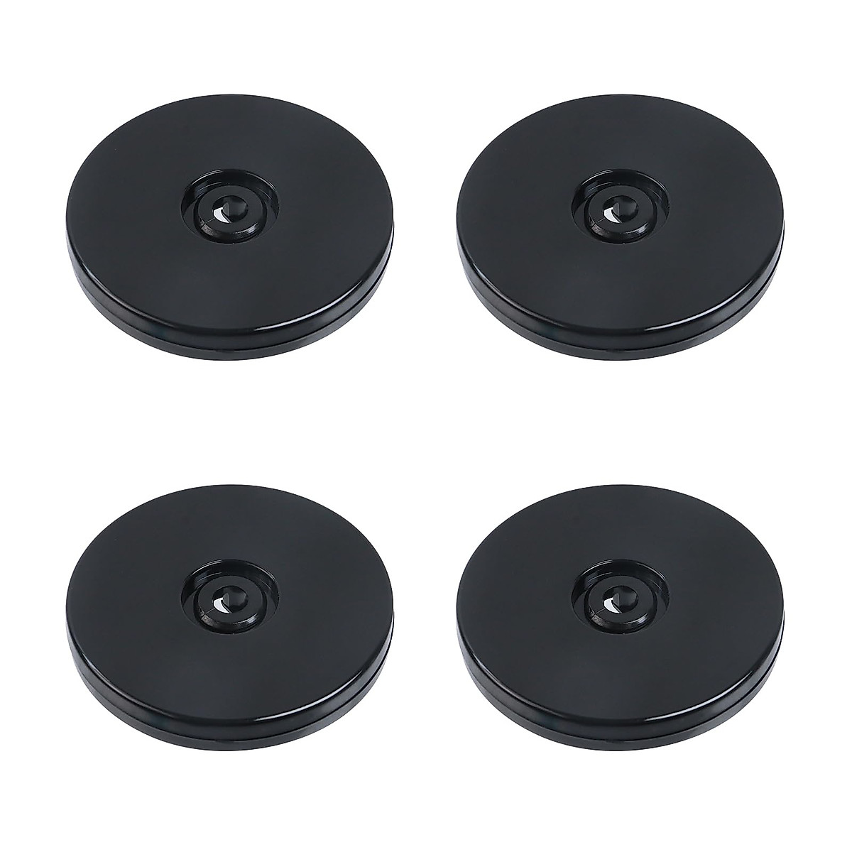 Geesatis 4 Pcs Acrylic Lazy Susan 3 inch Rotating Turntable Organizer Bearings Round Swivel Plate for Spice Rack Table Cake Kitchen Pantry, Black