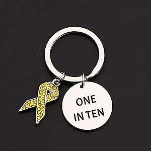 CENWA Endo Awareness Jewelry One In Ten Keychain 1 in 10 Endometriosis Gift For Infertility Mom (ONE IN TEN K)