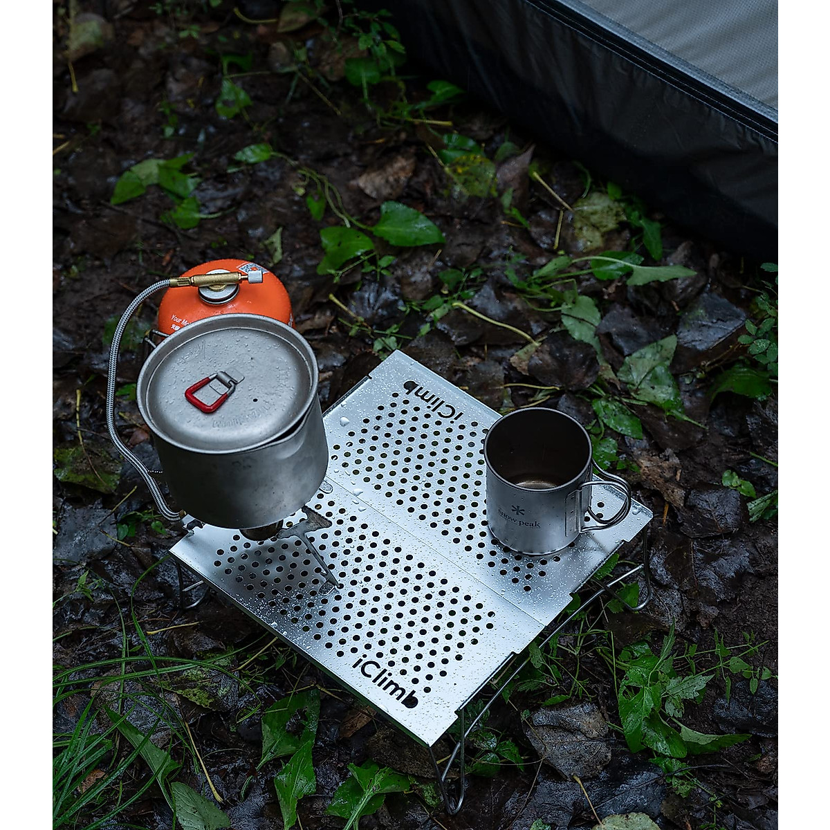 iClimb Mini Solo Folding Table Ultralight Compact for Backpacking Camping Hiking Beach Picnic (Silver, Mini)