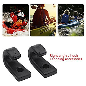 Dilwe 25pcs Kayak Lashing Hooks, J Shape Black Nylon Lashing Hooks for Kayak Bungee Cord Canoes Boats