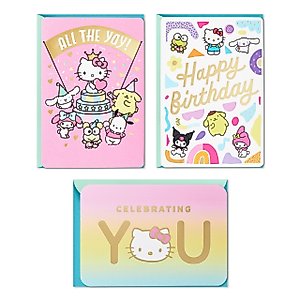 Hallmark Sanrio Hello Kitty Cute Birthday Cards (3 Cards with Envelopes)
