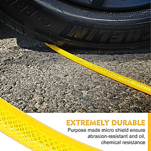 FYPower Air Compressor Hose 1/4 Inch x 100 Feet Reinforced Polyurethane (PU) Air Hose with Fittings, Bend Restrictors, 1/4" Industrial Quick Coupler and Plug Kit, Yellow