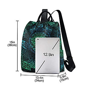 ALAZA Sea Turtlelotuses Mandala Boho Outdoor Backpack School Bags for Woman Ladies