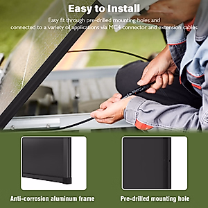 WERCHTAY 200 Watt Solar Panel, 24% High-Efficiency Monocrystalline PV Module, 9BB Cell Half-Cut Technology Solar Panel 12V/24V for RV Marine Rooftop Farm Battery and Other Off-Grid Applications