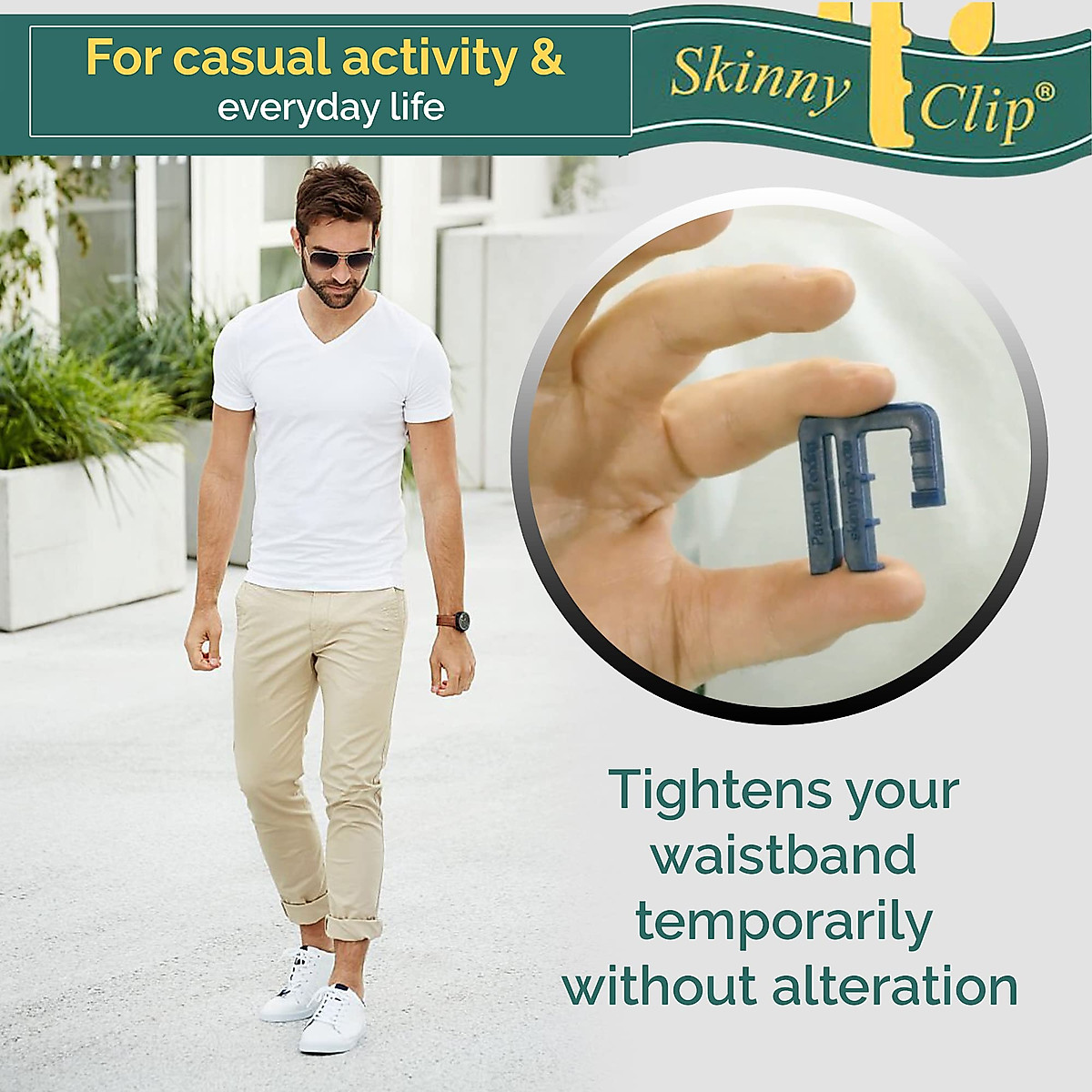 Skinny Clip Waistband Tightener - Replace Belts For Women & Men Hold Up Your Pants Waist Cinch Adjustable Pant Skirts Shorts Jeans Multicolor 4 Pack