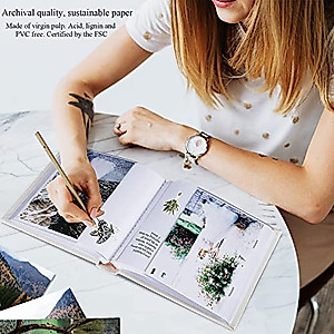 Photo Album 4x6 Hold 60 Photos with Memo Vertical Slip-in Pockets Photo Book, Linen Cover Picture Photo Albums with Writing Space for Wedding Baby Mother's Day Beige