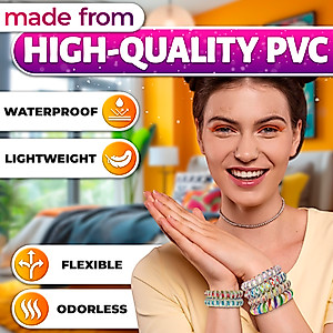 10Pcs Spiral Wrist Coil Key Chain - Wrist Coil Keychain Coil Bracelet Key Chain Wristlet Bracelet for Keys Key Chain Bracelet Coil Bracelets with Key Ring - Wrist Key Holder Stretchy Keychain Bracelet