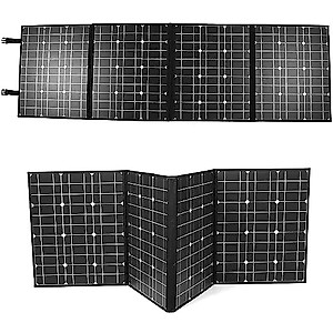 CAJUCA 150W Portable Solar Panel, 18V Foldable High Power Solar Charger, Photovoltaic Power Panel for Outdoor Camping RV Off Grid System