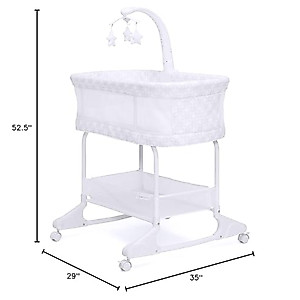 Delta Children SleepCool Rocking Bassinet with Airflow Mesh, Fresco