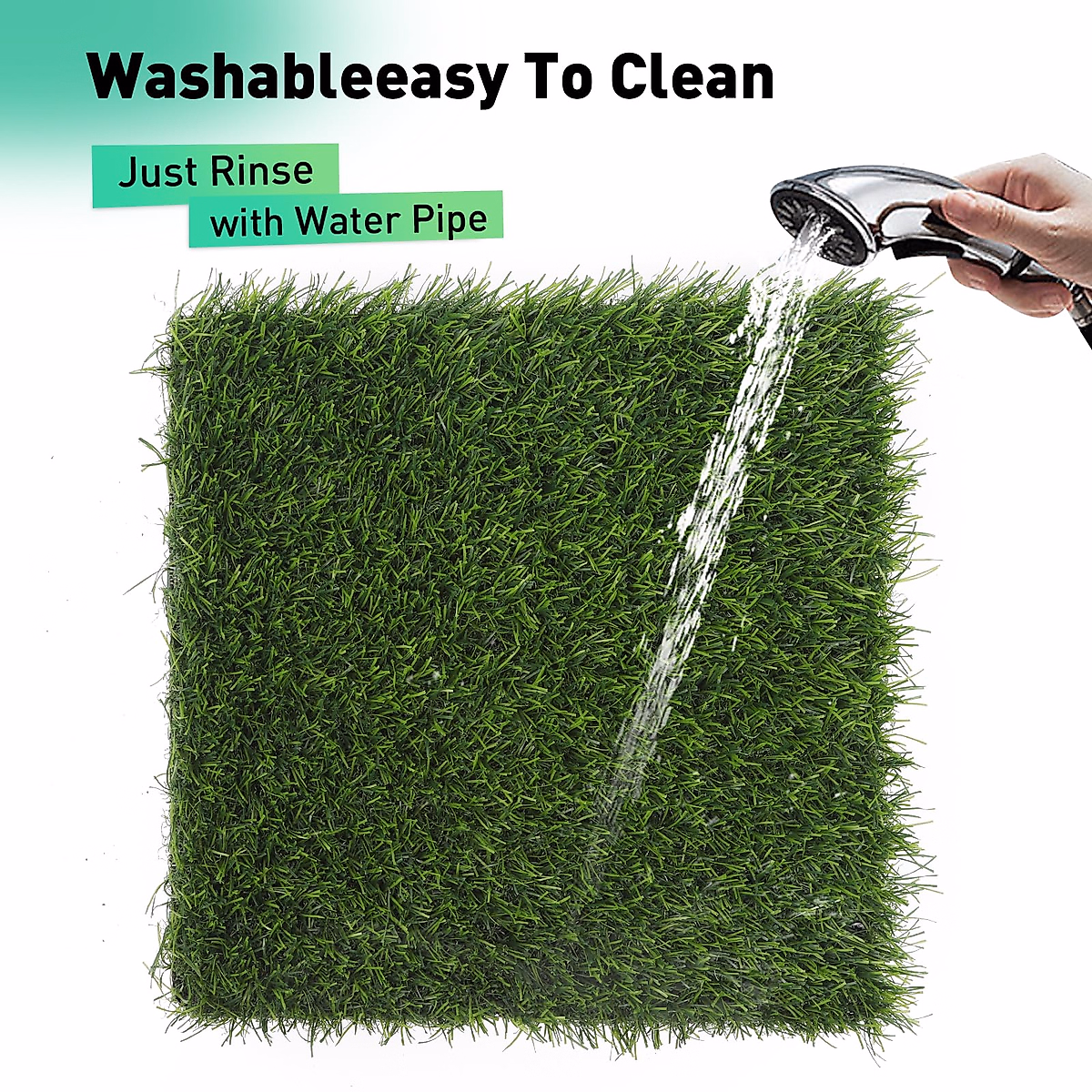 jltkj Artificial Grass Tiles, Turf Tiles Interlocking Fake Grass Self-draining Mat for Patio, Indoor and Outdoor Decor (6 Piece)