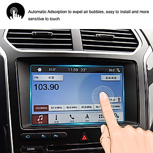 HeyMoly Compatible With 2013-2024 Ford Tempered Glass Screen Protector 8 Inch, 9H Car Navigation Display Protector, F-150 F250 F350 F450 Sync2 Sync3 Escape Expedition