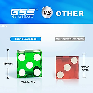 GSE Games & Sports Expert AAA Grade 19mm Pro Vegas Casino Style Craps Dice Set of 25 with Razor Sharp Edges & Matching Serialized Numbers for RPG, Dice Stacking, Yahtzee Dice Games - Multicolor