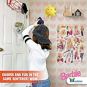 Bundaloo Basketball Laundry Hamper - Over The Door 2 In 1 Hanging Basketball Hoop Or Laundry Hamper Boys & Girls Room Decor - Fun Gift