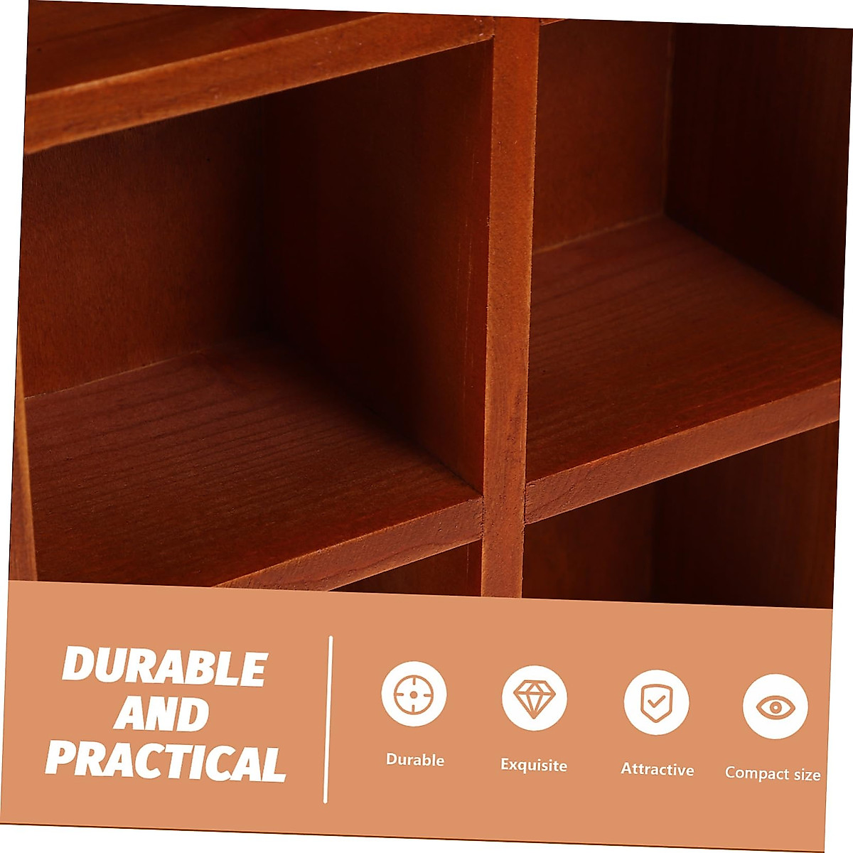 PRETYZOOM Wooden Display Stand Figure Storage Rack Wooden Cubby Shelf Hanging Figurine Display Compartment Shelf Compartment Floating Shelf Wall Hanging Figurine Shelves