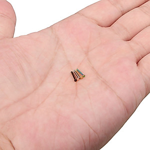 Ruifan 5PCS 20G Mix Color 316L Surgical Steel Nose Bone Studs Rings Pin Piercing Jewelry with 1.5mm Flat