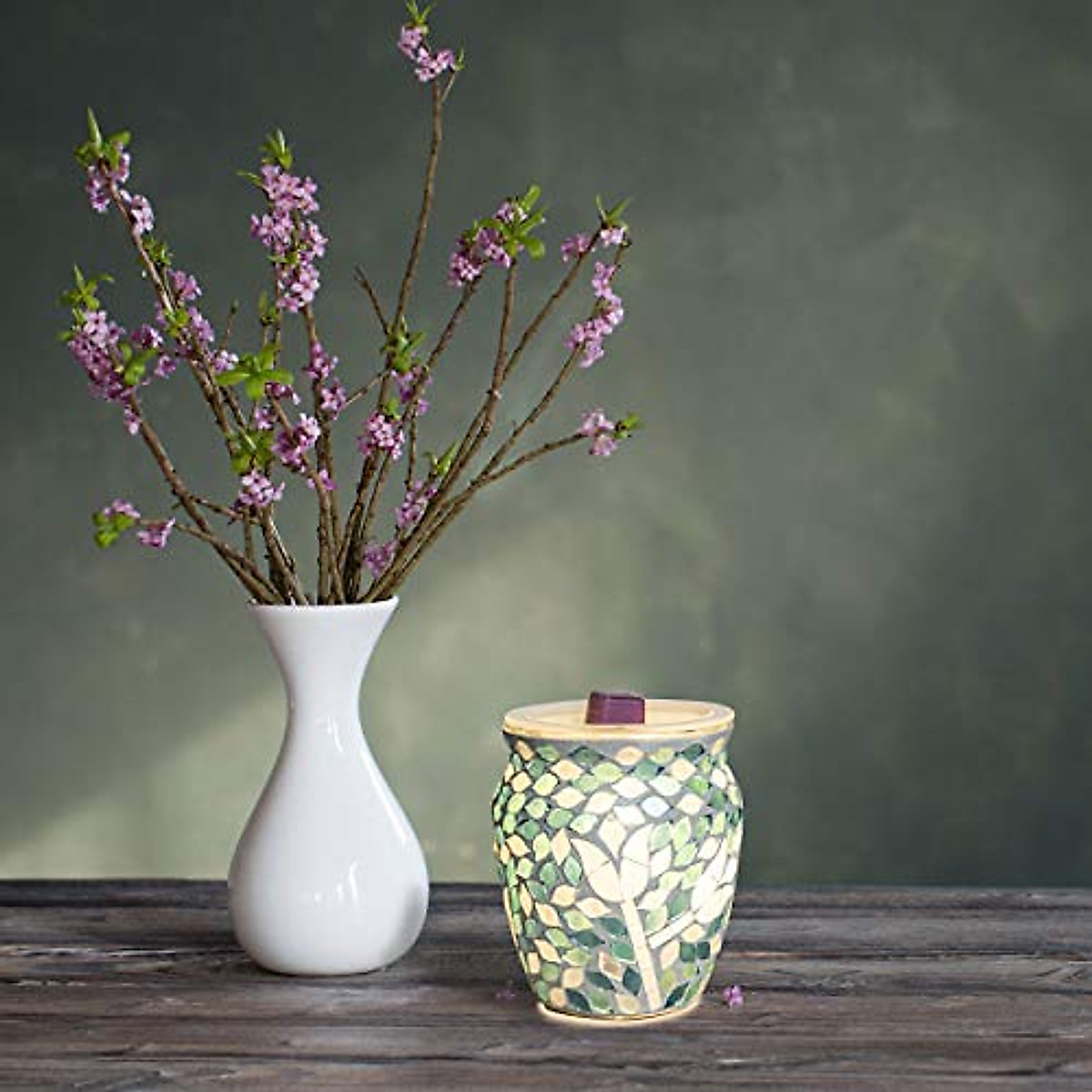 Scentsationals Wax Melt Warmer, Wax Warmer for Scented Wax Melts - Mosaic Collection Garden Delight - Candle Wax Melter for Fragrance Cubes and Tarts