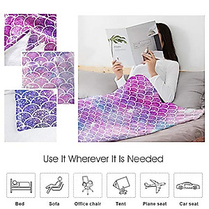 Mermaid Throw Blanket,Flannel Fleece Blanket,Soft Cozy Fuzzy Comfy Warm Cute Lightweight Blanket for Girl,Kid,Toddler,Baby-ombre Microfiber Blanket for Couch,Bed,Sofa,Chair-Crib Stroller Nap-60" x 50"