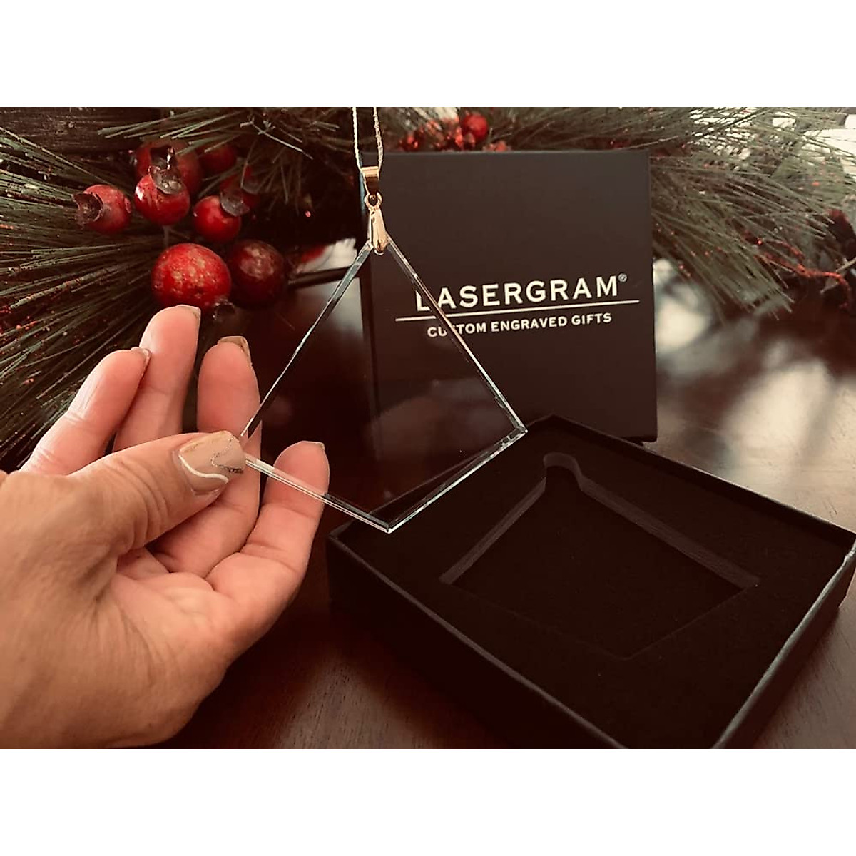 LaserGram Christmas Ornament, BMX Rider, Personalized Engraving Included (Diamond Shape)
