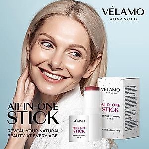 VELAMO ADVANCED Multifunctional Lip & Cheek Makeup Sticks for Mature Skin - Revitalizing Beauty, Age-Defying Charm - Cream Blush Stick for Radiant Cheeks & Luscious Lips
