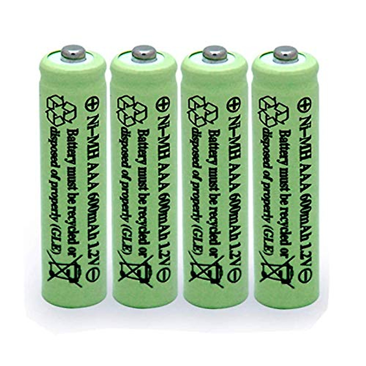 OXWINOU 1.2V AAA 600mAh NI-MH Rechargeable Battery for Outdoor Solar Lights,Garden Lights, Remotes, Mice (Green 4 PCS)
