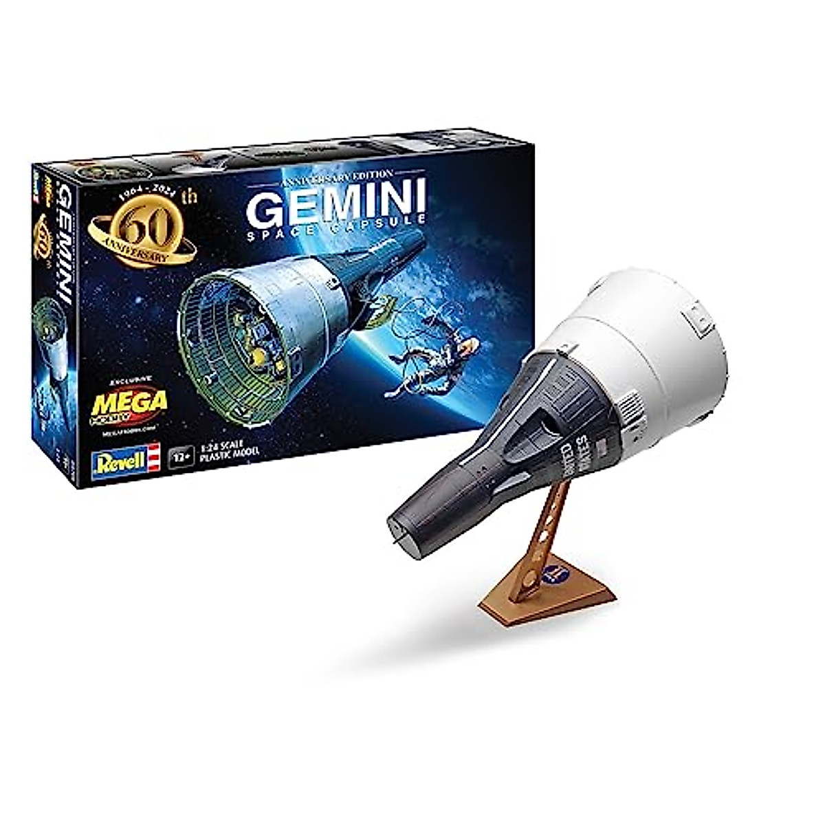 Revell RMX-3705 Gemini Space Capsule 60th Anniversary Edition 1:24 Scale 93-Piece Model Building Kit, 12 Years Old and up