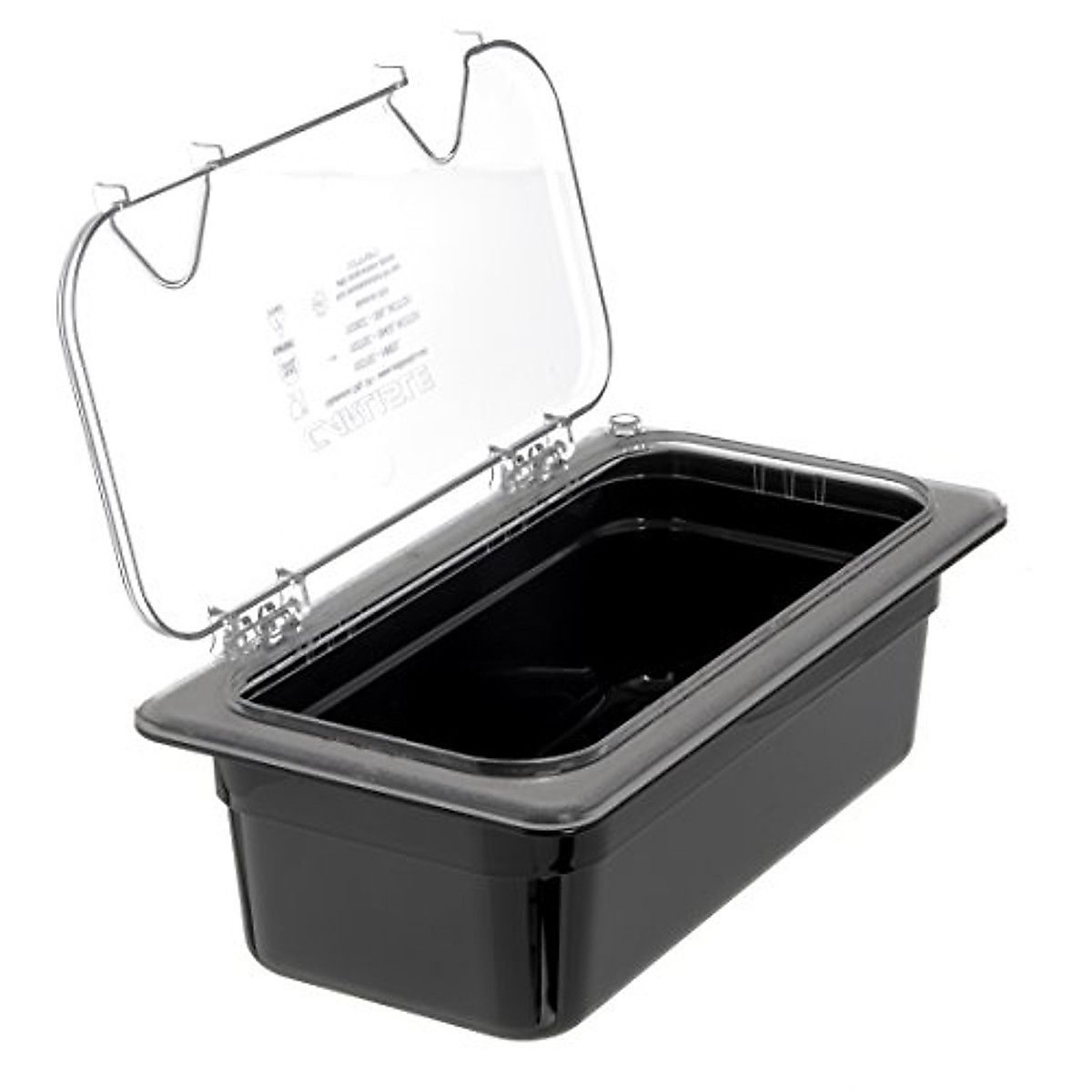 Carlisle FoodService Products 10279Z07 EZ Access Hinged Lid with Handle and Notch, Third Size, Clear