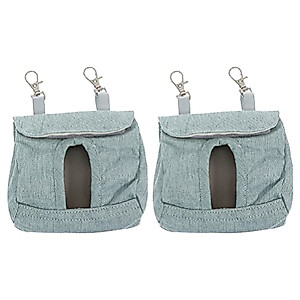 LUOZZY Rabbit Hay Feeder Bag Hanging Guinea Pig Hay Feeder Storage Hanging Hay Feeding Bag for Small Animal Supplies (Blue)