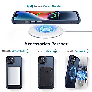 Anqrp Designed for iPhone 14/13 Case, [Support Magsafe] Soft Silicone Slim Anti-Scratch Case for iPhone 14/13 6.1 inch, Blue