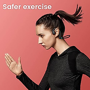 Wireless Bluetooth Ear Hook Osteoconductive Sports Headset - Support SD Card Headset Stereo Sport Earphone - Open Ear Noise Reduction Long-Lasting Battery Life Outdoor Sports