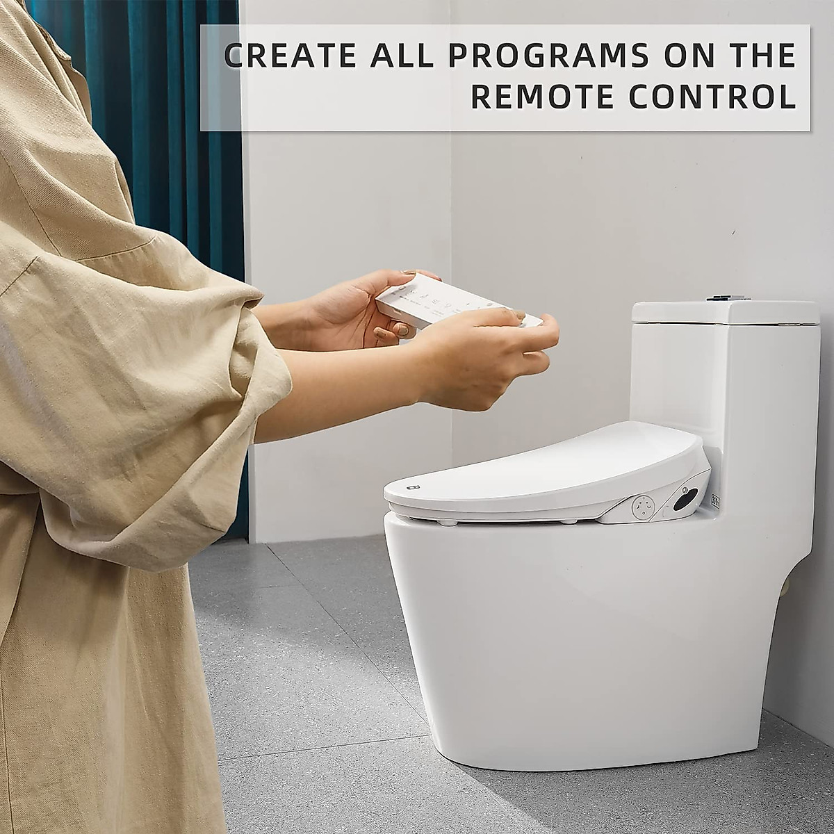 Bejoan Bidet Toilet Seat Electronic X3, Endless Warm Water, Heated Smart Bidet Seat with Warm Air Dryer, Deodorizer, Nightlight, Prewetting, Remote Control, Self Cleaning, White - Elongated