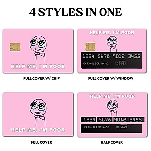 Elegend Credit Card Sticker Skin - 4 Styles Pink Funny Debit, Credit Card Sticker, Key, Debit, Credit, Slim, Waterproof, Anti-Wrinkling Removable Vinyl Debit Skin Cover Credit Card Decals…