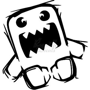 JDM Domo Kun Drfit Berzerk Vinyl Decal Sticker for Home Office Decor Vehicle Window Sign Size- [8 inch] / [20 cm] Tall and Color- Gloss Black