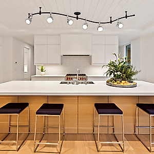 Catalina Lighting 96.5" Modern Track Ceiling Light, Integrated 6-Bulb Spotlight Ceiling Light in Chrome, for Kitchen, Living Room, Home Lighting