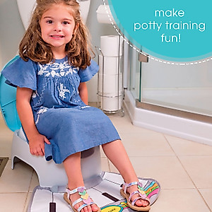 Summer Infant 3-in-1 Sit 'N Play Potty Training Toilet, Features Interactive Musical Foot Mat, Removable Pot and Splash Guard, Gray/Blue