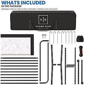 Projector Screen and Stand with Adjustable Height, 150 Inch Indoor & Outdoor Projector Screen with Carry Bag for Office and Home Theater Portable Projector Screen…