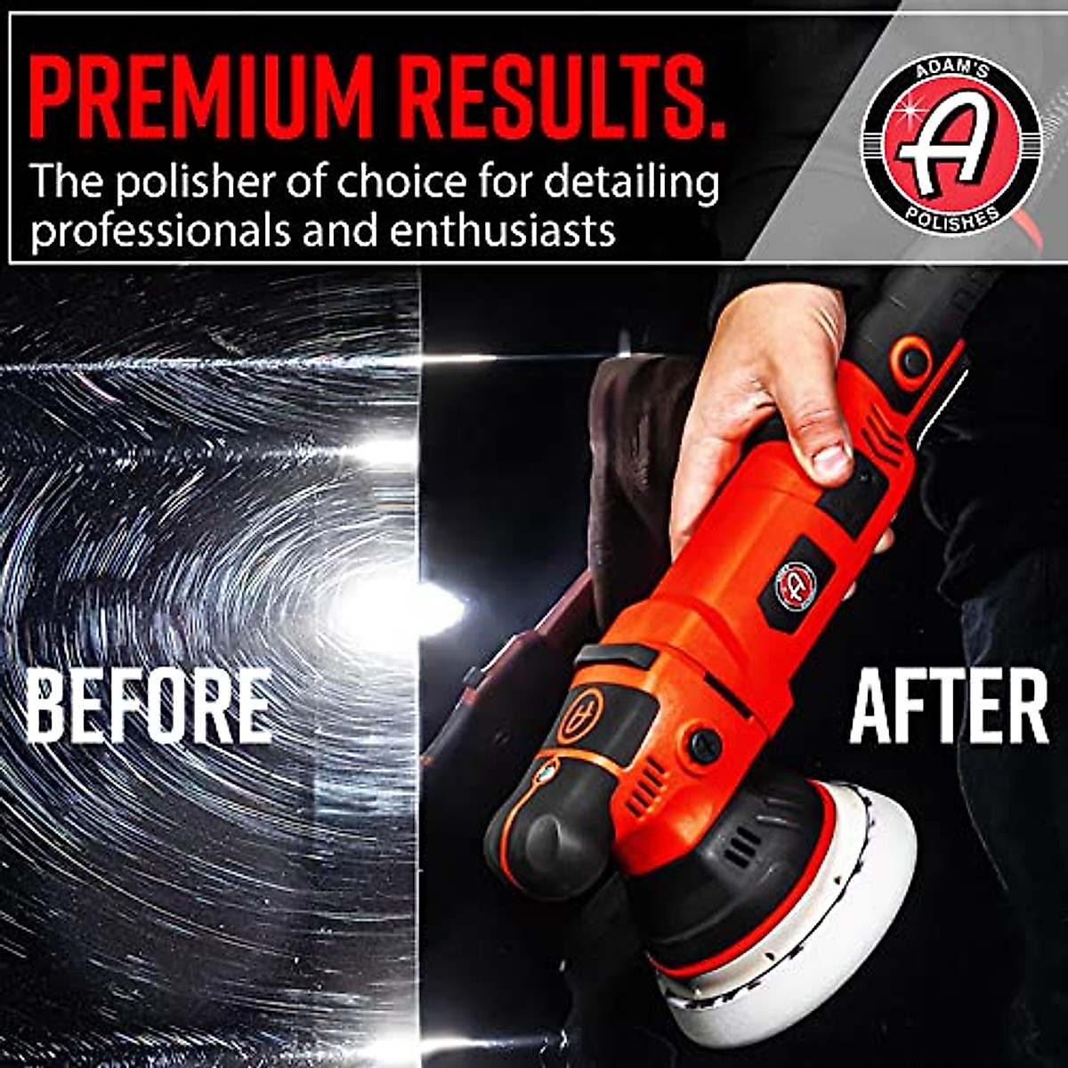 Adam’s SK Pro 15mm Car Polisher Kit (7 Item) - Professional Buffer Polisher for Car Detailing | Use W/Car Polish, Polishing Compound, or Car Scratch Remover | Car Wash Clay Bar Ceramic Coating