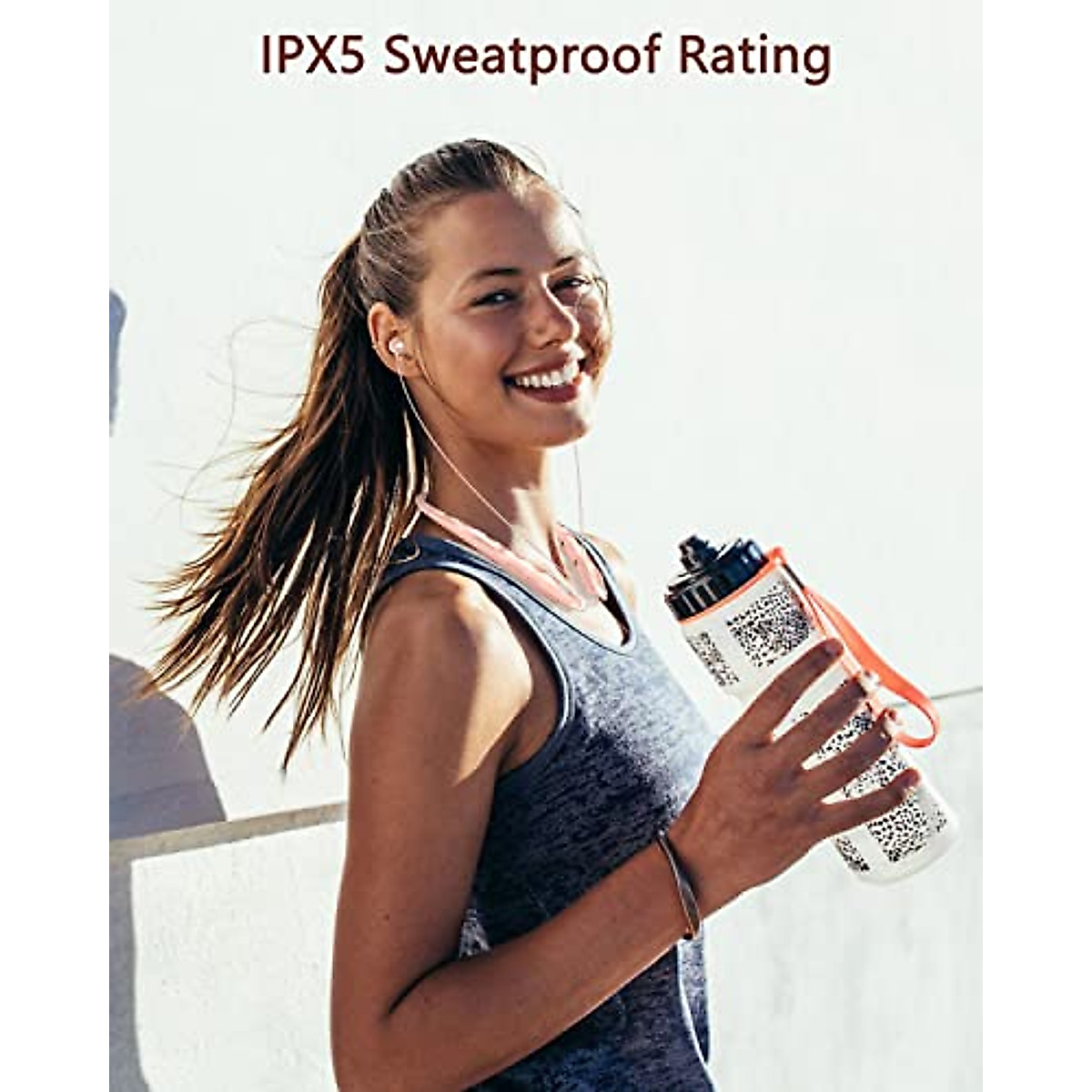 Yooken Bluetooth Headphones, Neckband Bluetooth Headset with Retractable Earbuds, CVC 8.0 Noise Cancelling Stereo Wireless Headphones with Mic for Running, Office Home, Video Conference (Rose)