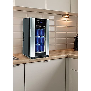 Frigidaire EFMIS567_AMZ 18 Can OR 4 Wine Bottle Retro Beverage Fridge, Temperature Control, Thermoelectric, FreonFree, Stainless